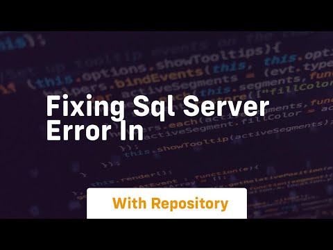 fixing sql server error in
