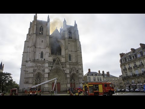 A fire that damaged a centuries-old cathedral in Nantes, France, is the subject of an arson probe.