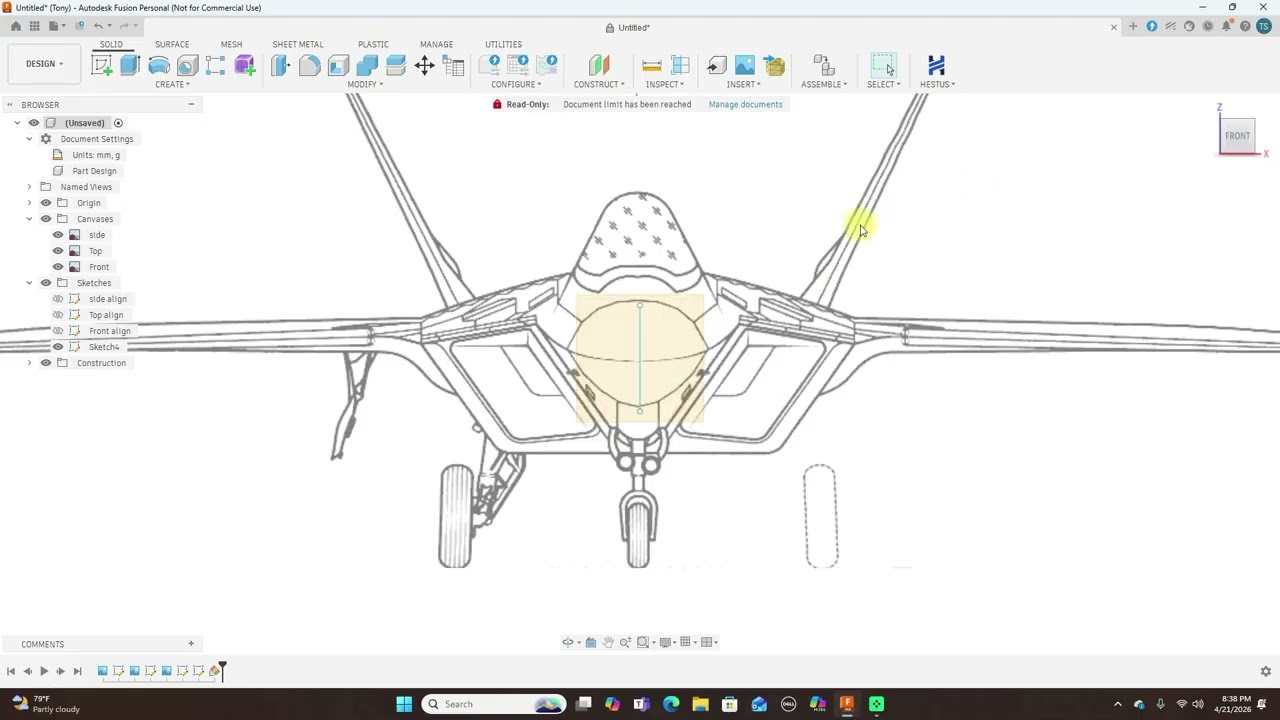 How To Model an F22 Raptor in CAD Beginner Friendly Part 1