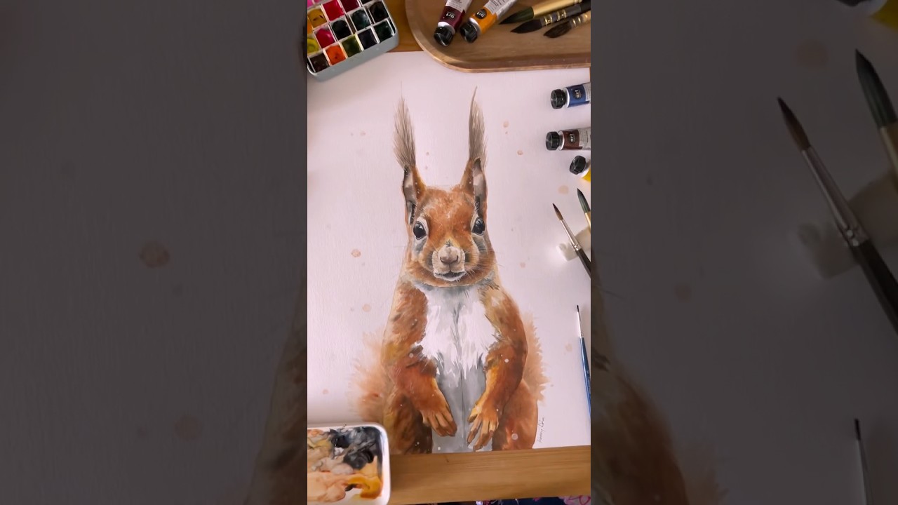Cute Squirrel Watercolor Painting 🐿️ | Hyper realistic Watercolor Art with Art Philosophy #painting