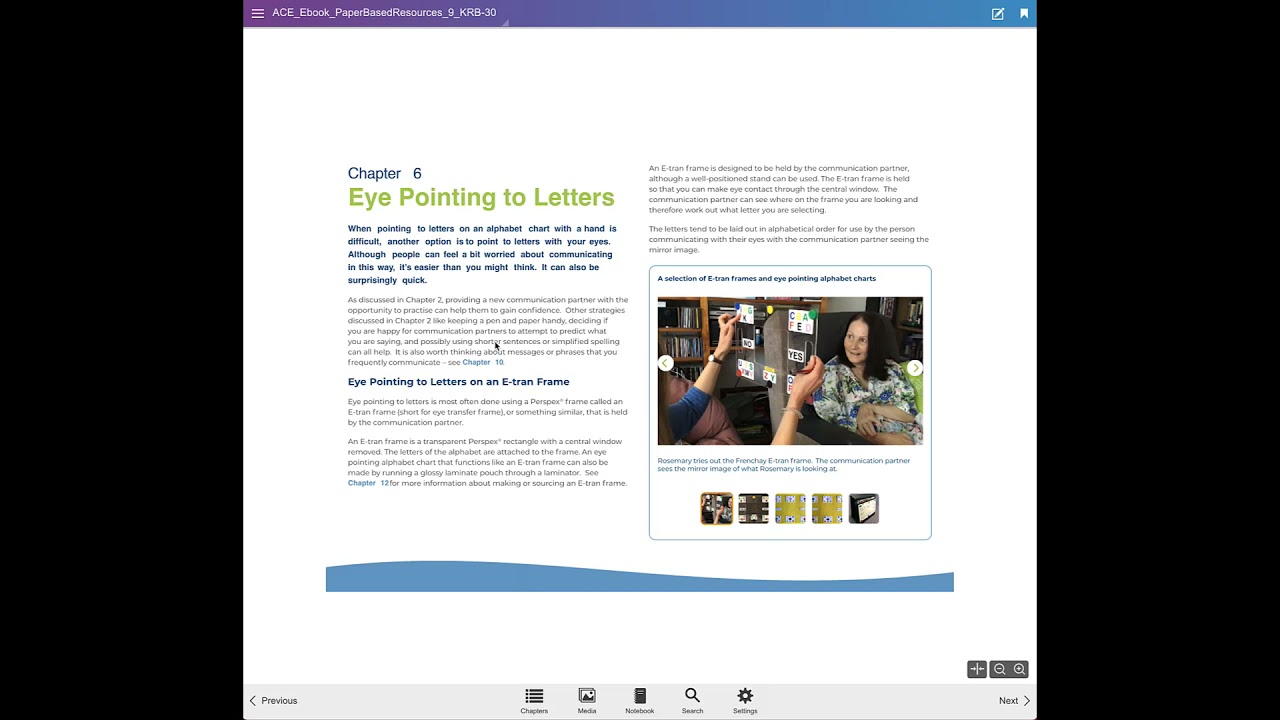 Ace Centre Getting Started E-Books and features