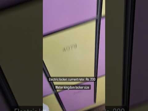 Waterkingdom locker size/price. Electric locker.