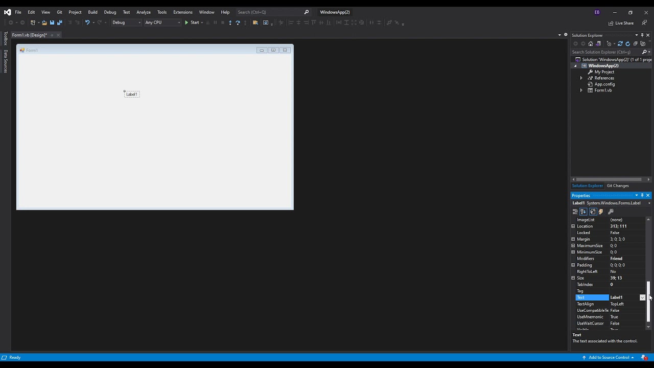 How to change label size in Visual Basic