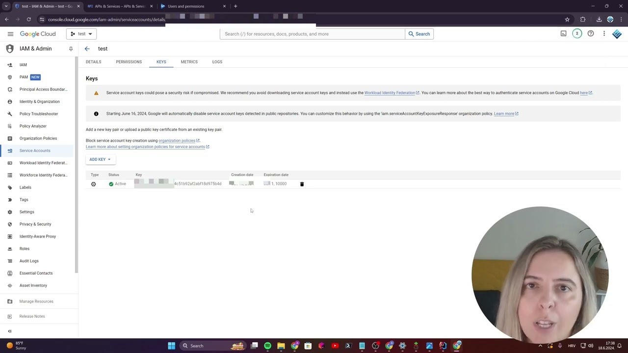 Create service account for Google Play API access