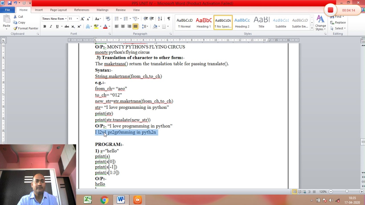 PPS FE Unit- 4 STRING IN PYTHON Lecture- 3