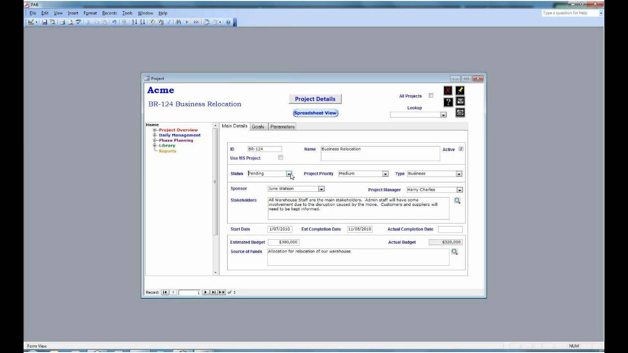 Project Administrator. Setting up a Project.