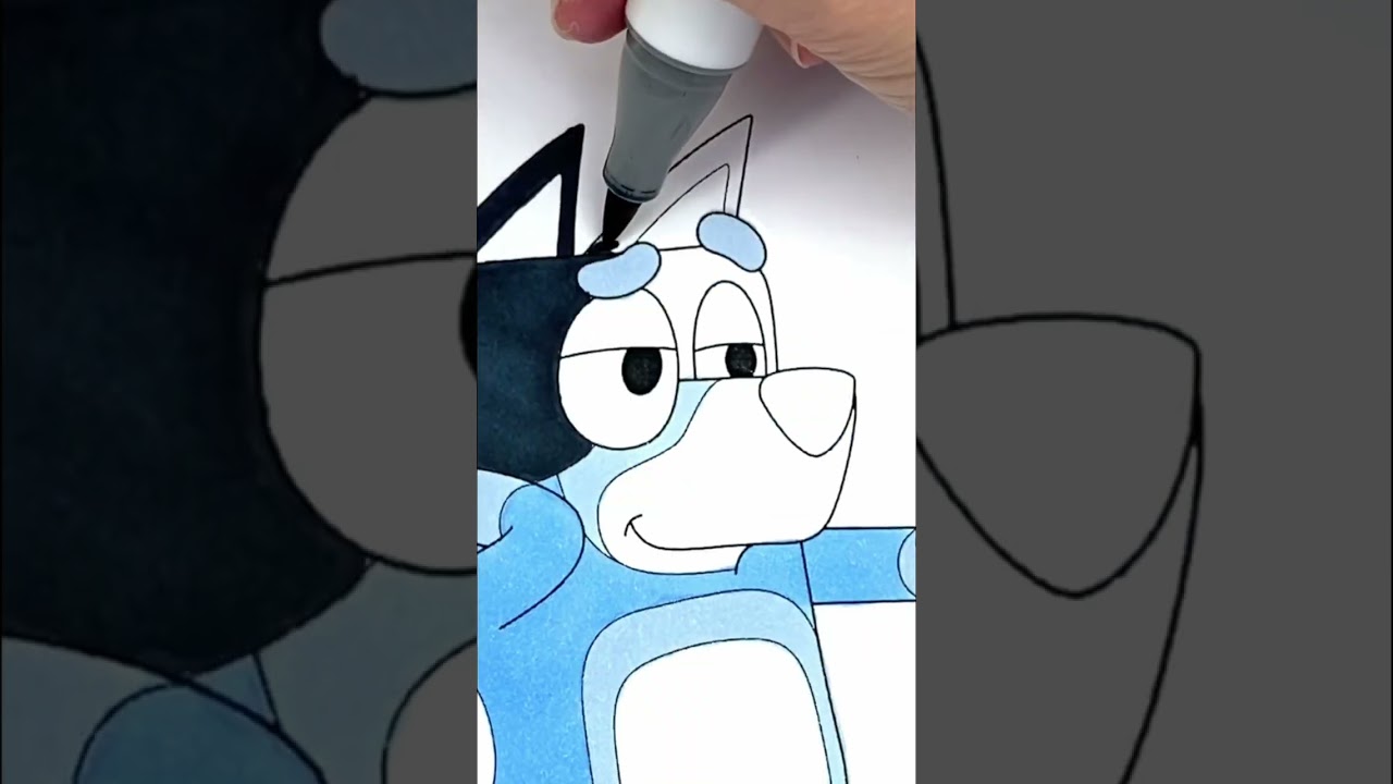 ⚡️Coloring Bandit from Bluey #shorts #bluey #coloring #speedcoloring 💙