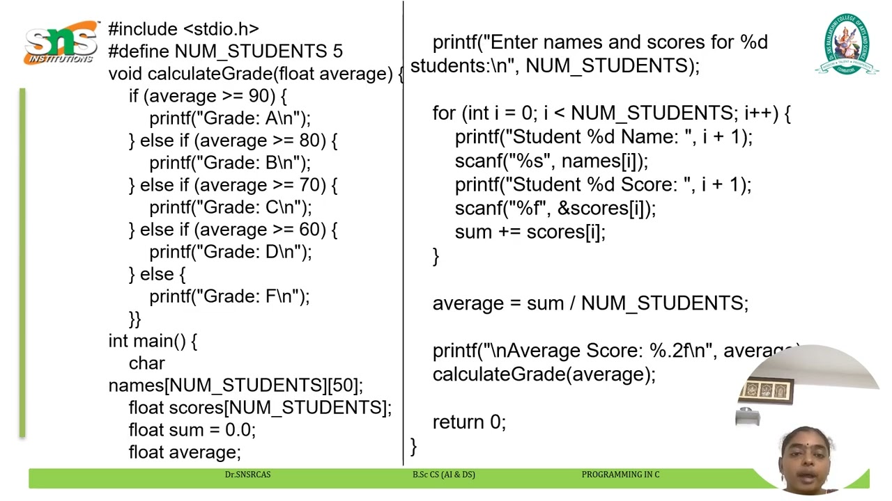 Case Study: Developing a Simple Student Grading System in C