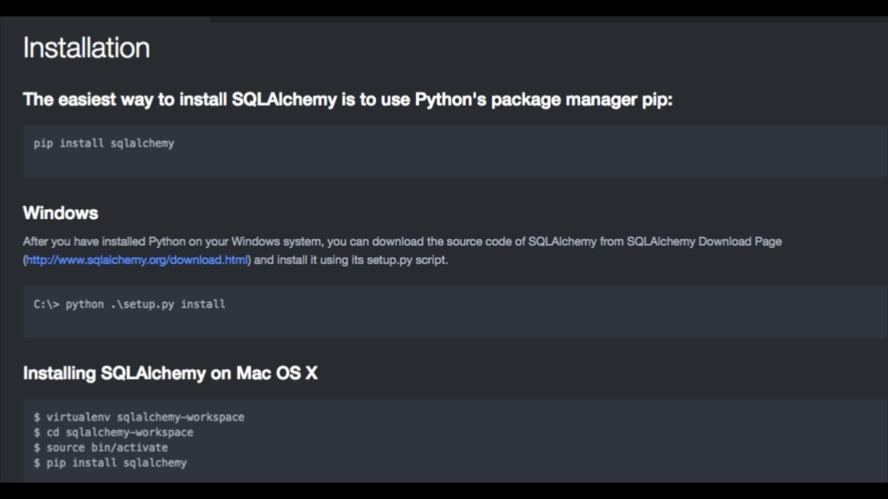 Tutorial 2 : Installation of Python SQLAlchemy ORM