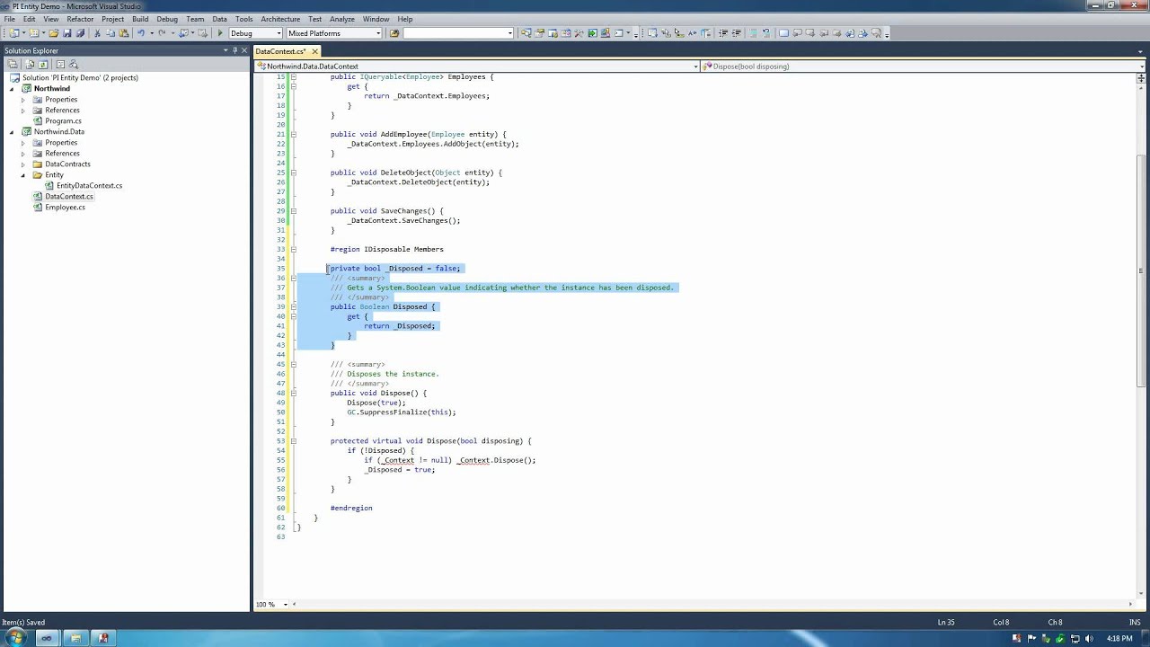 Persistence Ignorant Architecture with Entity Framework in C#