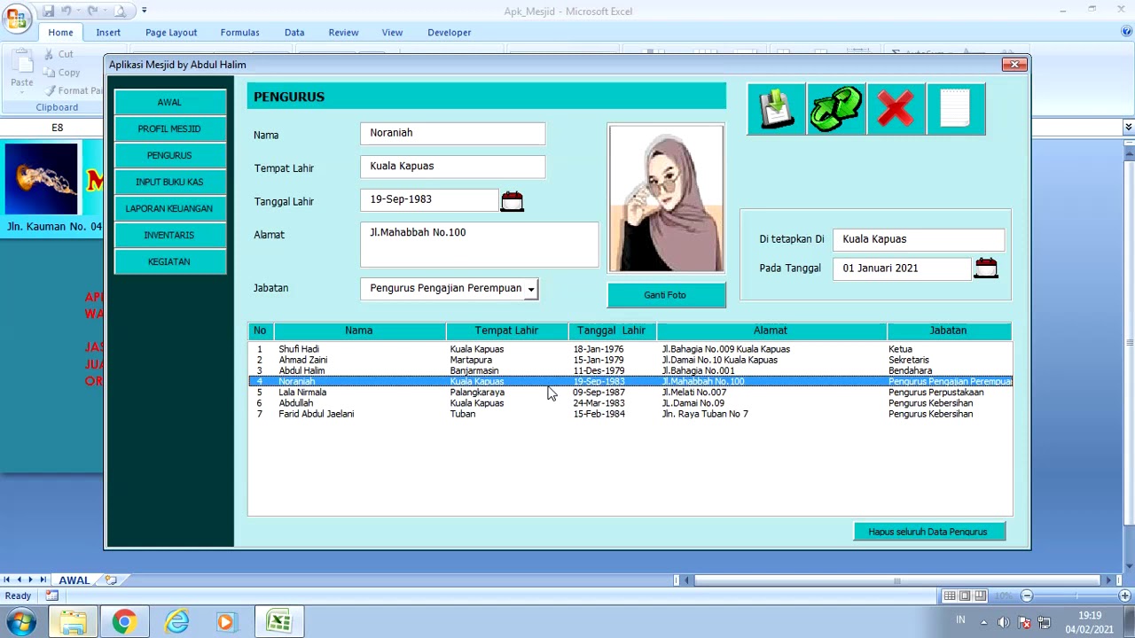 APLIKASI MASJID BERBASIS MICROSOFT EXCEL