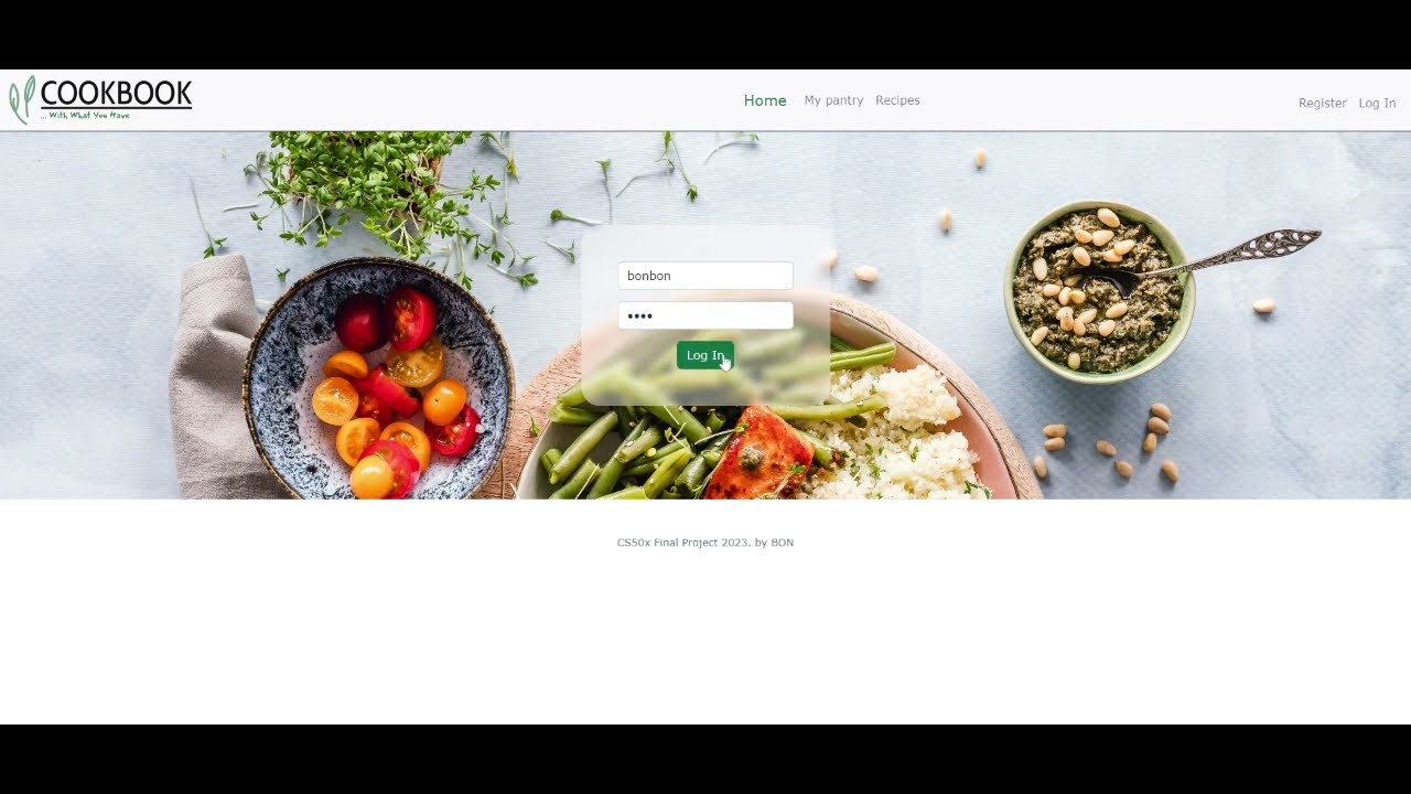 CS50x Final Project 2023 -- Cookbook