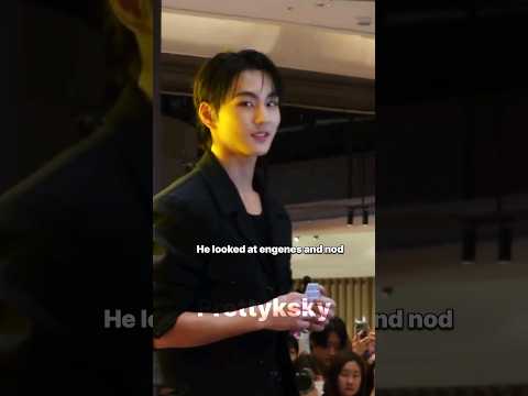 Jungwon's reaction to engenes screaming his name was so cute #enhypen #jungwon #engene #prettyksky