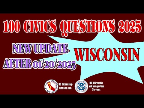 100 Civics Questions for US Citizenship Test 2025 Wisconsin