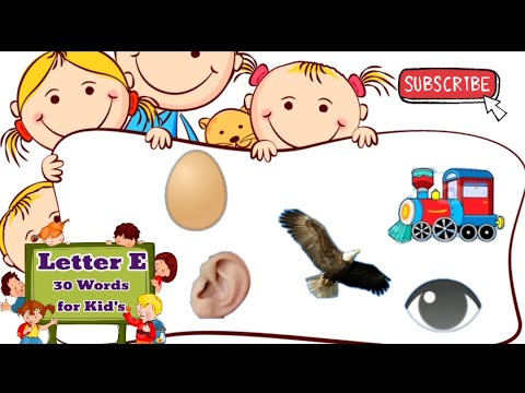 Ee...30 Words starting with letter Ee...... LOOLOO FUN ,,,,, Nursery poem , kids fun , Ee class 05