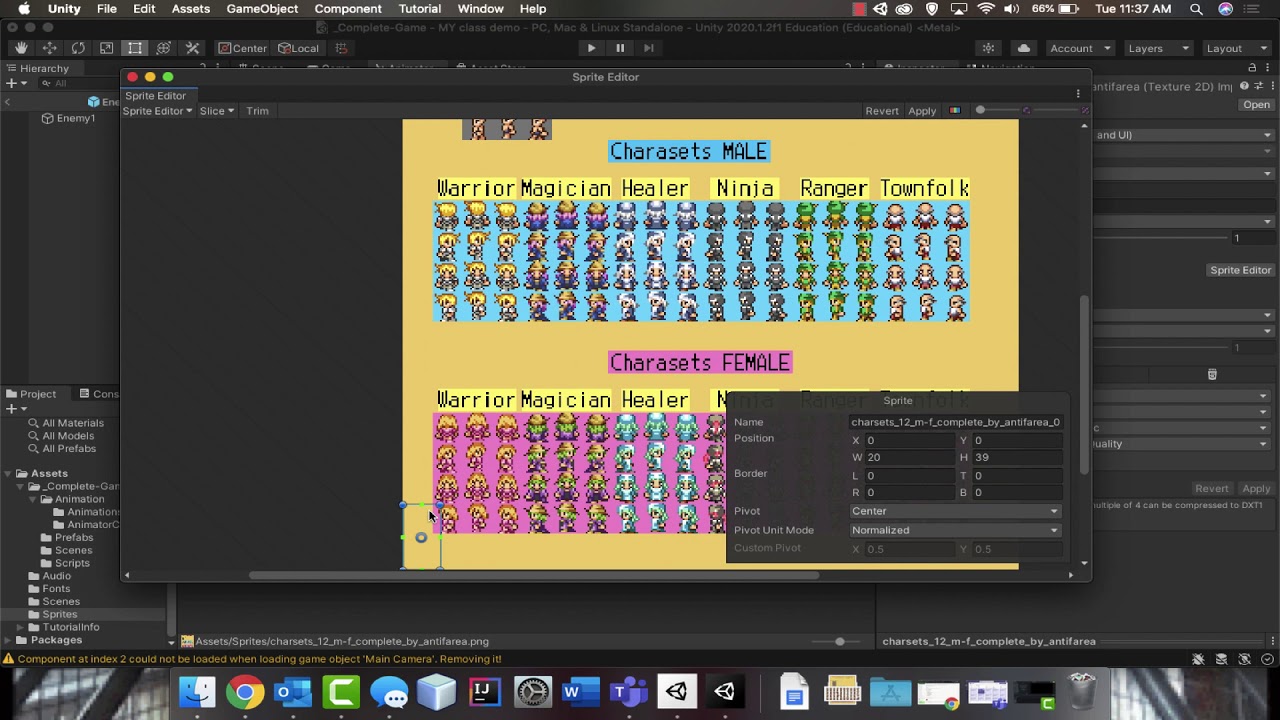 How to import individual sprites from a sprite sheet