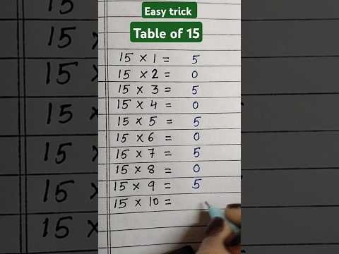Easy trick for table of 15 #tablelearningtrick