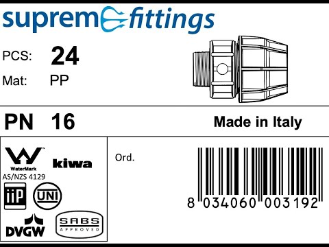 Supreme compression fittings warehouse logistic Packaging labels bar code Italy