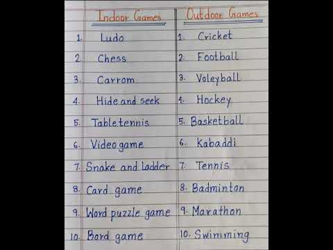 Indoor outdoor games ka naam