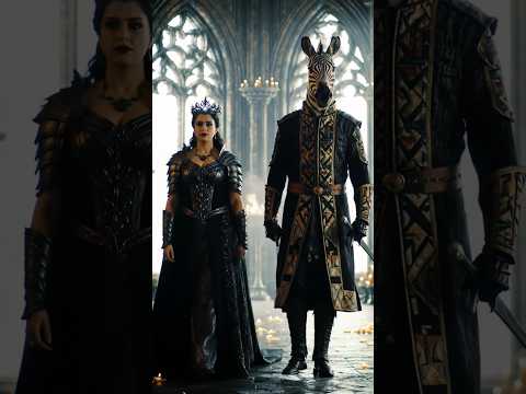 Queen of Shadows and the Zebra Warrior | Epic Fantasy Cinematic#shorts