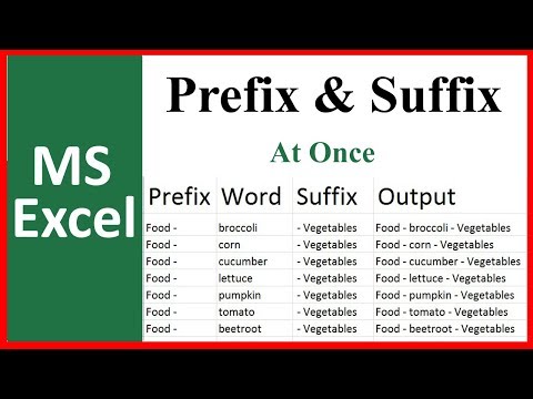 How to add both prefix and suffix at a time in Microsoft excel