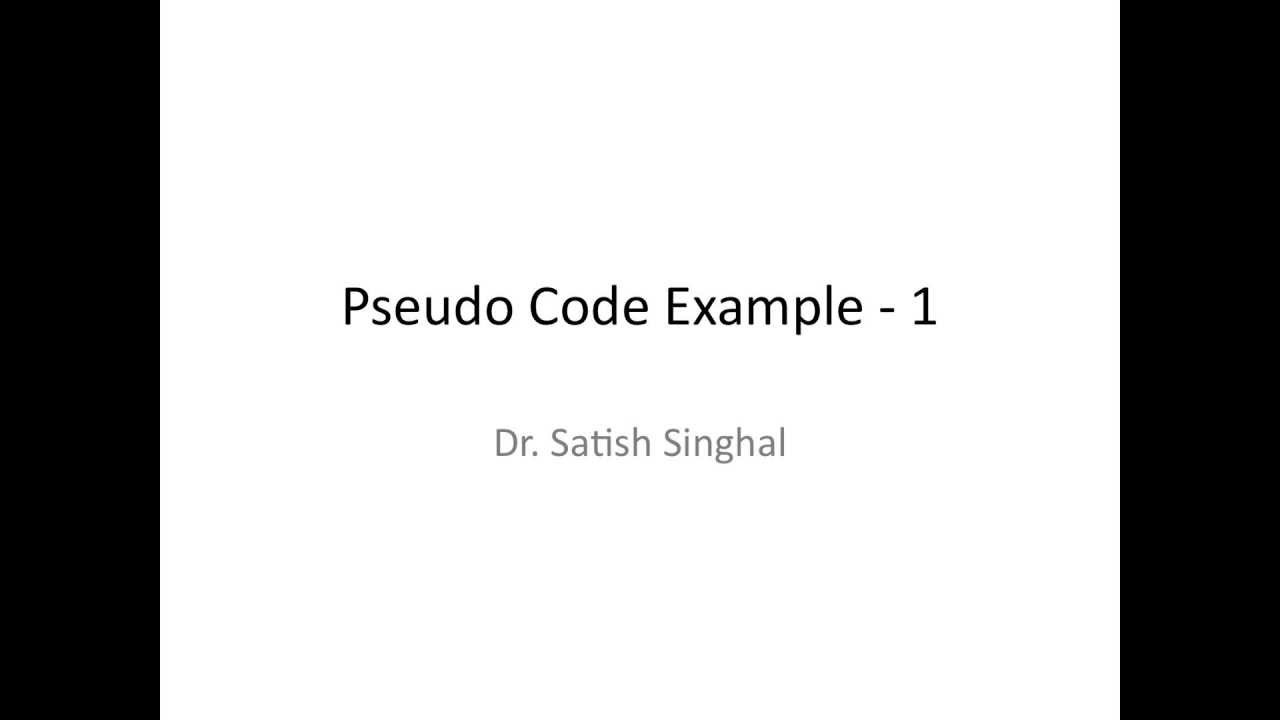 Pseudo Code Example