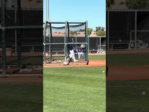 Chicago Cubs Ian Happ showing power from both sides of the plate #cubs #springtraining #mlb