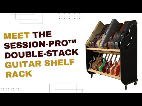The Session-Pro™ Double-Stack Mobile Multi Guitar Case Shelf | Reverb