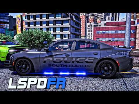 GTA 5 MODS LSPDFR SOUTH FULTON SLICKTOP CHARGER IN GTA 5 CITY PATROL
