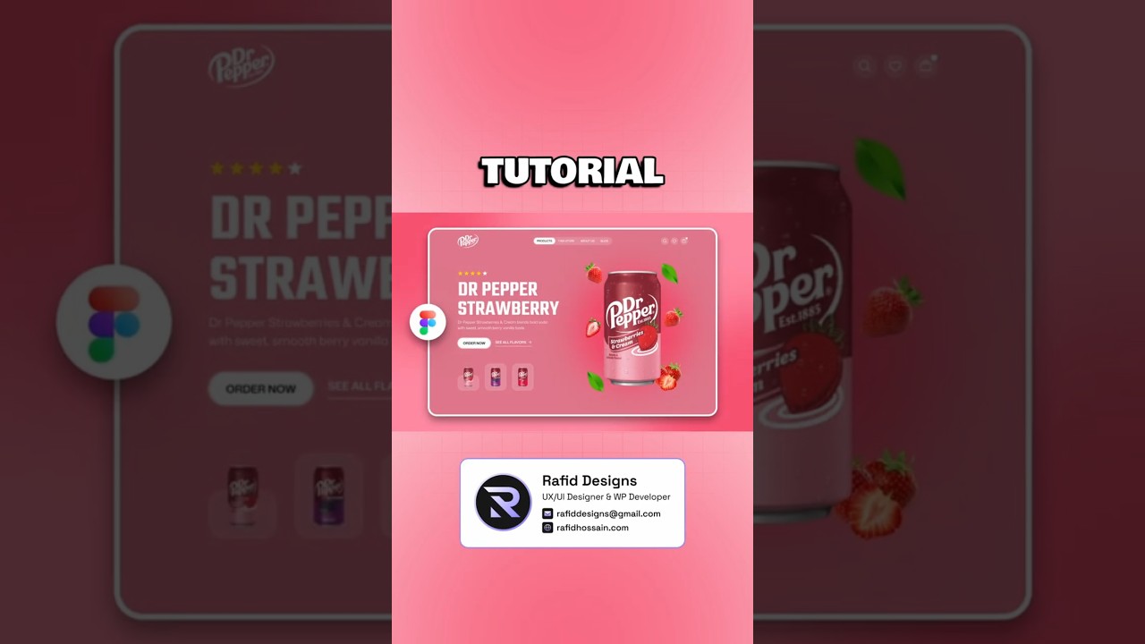 Dr Pepper Website UI Design in Figma | Animation in Figma | Figma Tutorial For Beginners