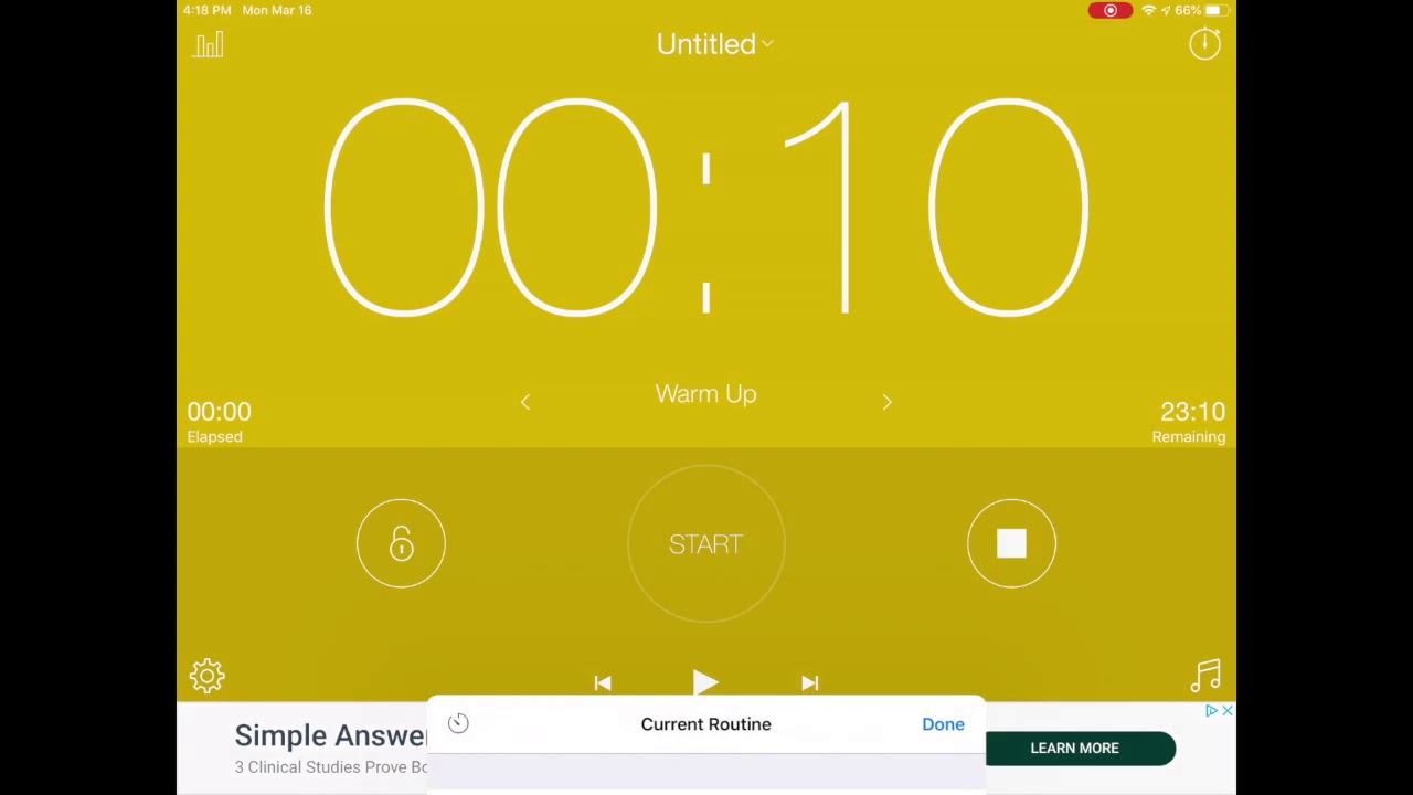 Interval Timer via Apple App Store for VAHS Workout