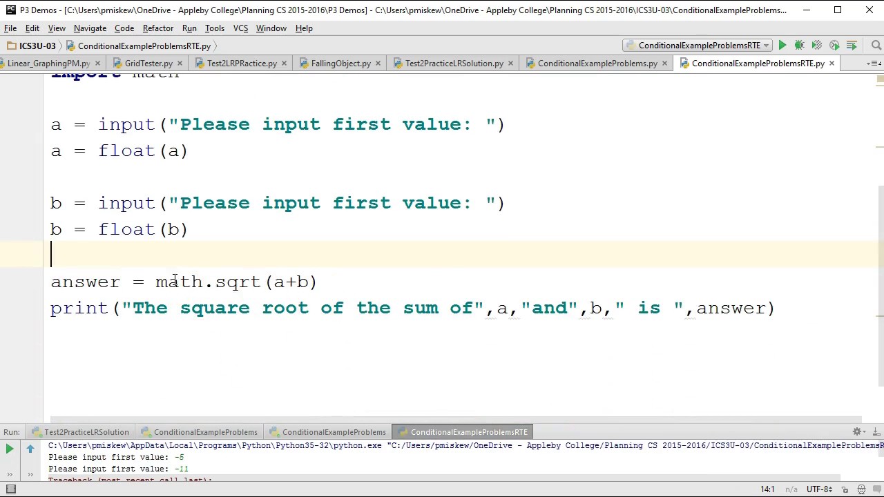 The Basics - Python 3: Conditional Statements Example (RTE)