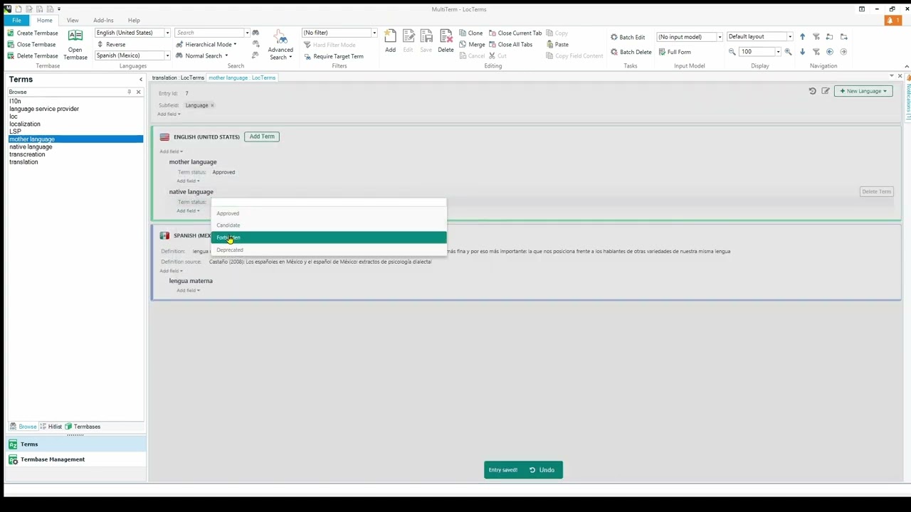 MultiTerm Tutorial 3 - Adding Concepts to Termbases
