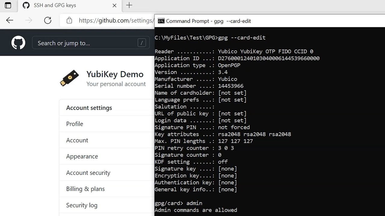 Configuring YubiKey 5 for SSH/GPG access to GitHub
