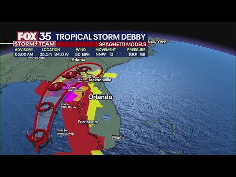 Live tracker: Tropical Storm Debby expected to become hurricane before Florida landfall