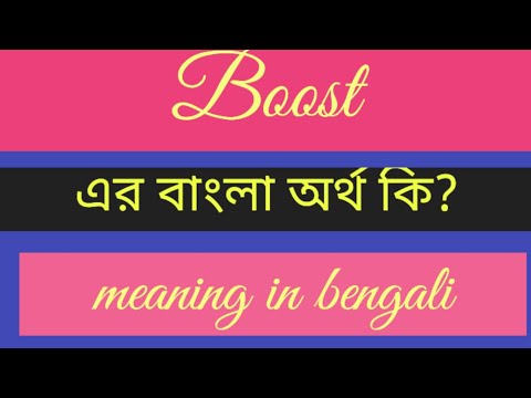 Boost Meaning in Bengali | Boost এর বাংলা অর্থ কি | Boost Meaning in Bangla