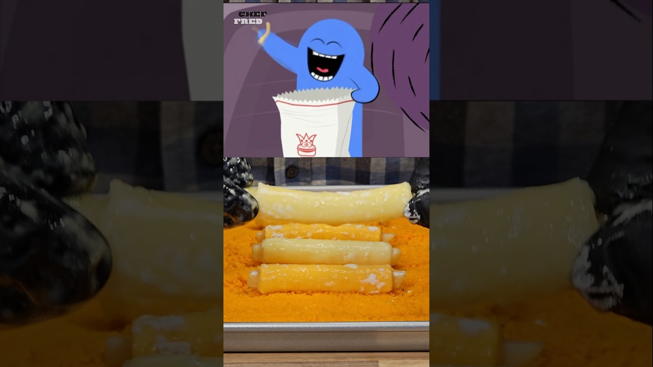 Crunch It Up With Bloo's Cheese Fry Spectacle!🍟 #shorts #cheetos #cheesepull #cartoonnetwork
