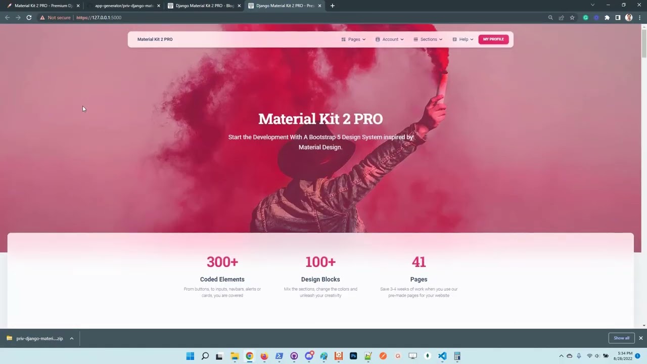 Django Material Kit - OAuth via Github, Extended Profiles | AppSeed