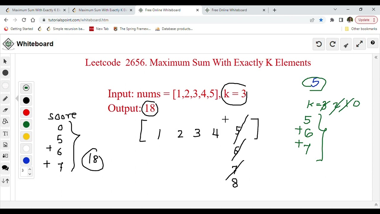 Leetcode 2656  Maximum Sum With Exactly K Elements