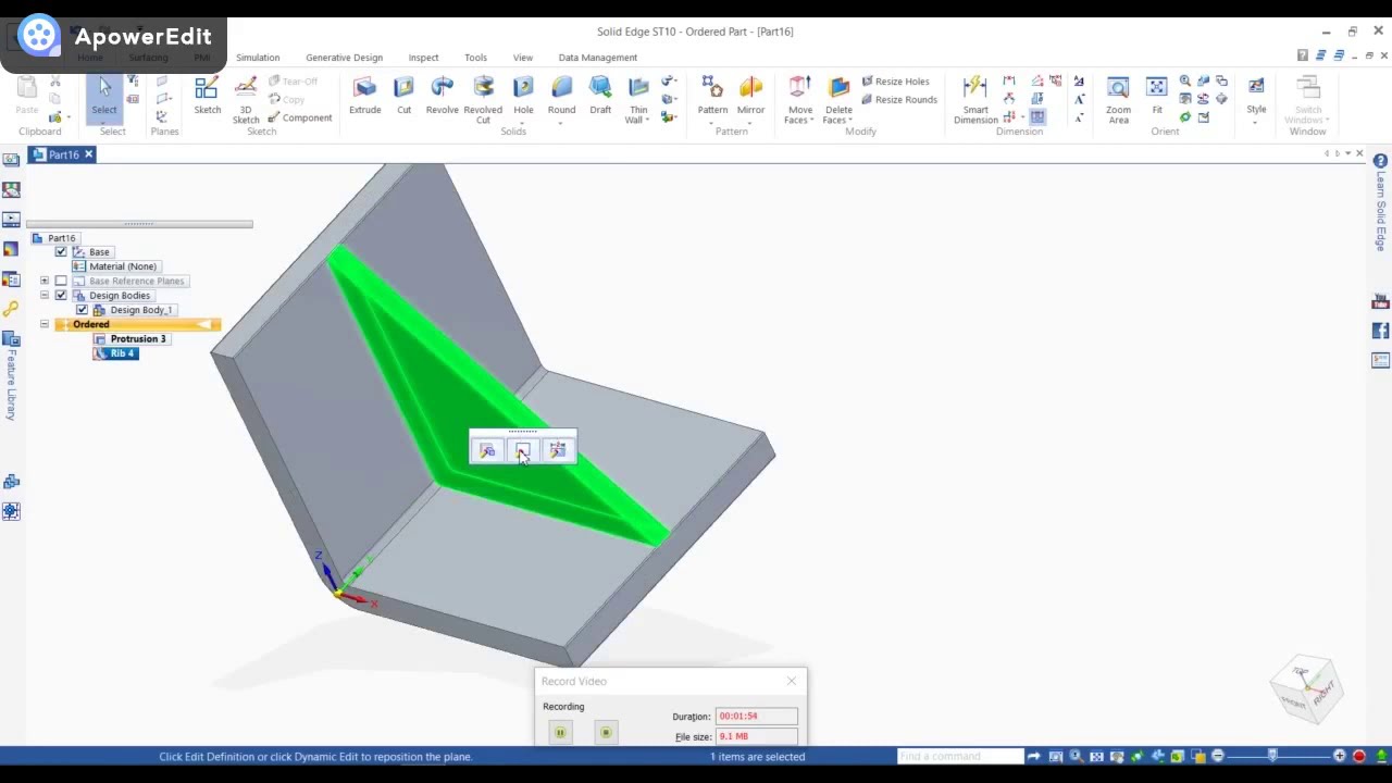 #30 solid edge rib tutorials #RIB