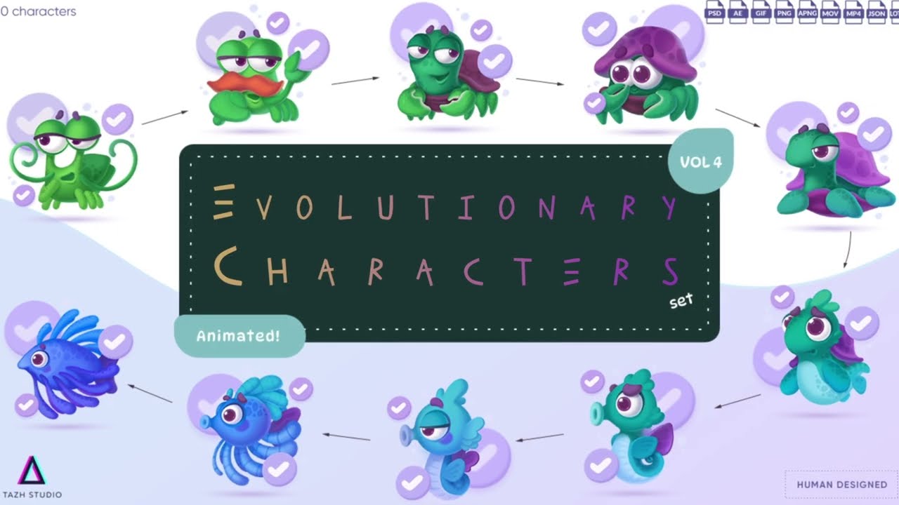 Evolutionary Characters Animated Set Vol.4