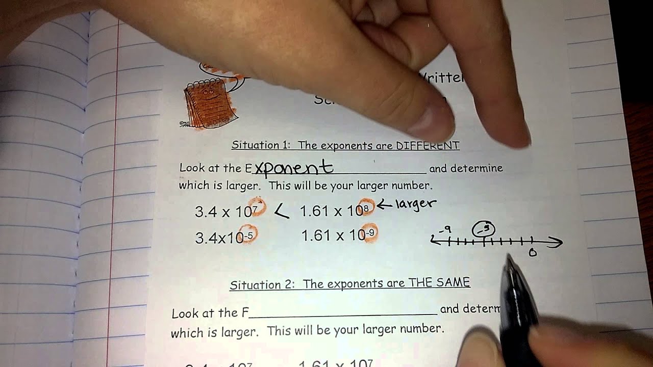 Math 7: Comparing Numbers Written in Scientific Notation