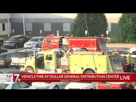 Vehicle fire at Dollar General distribution center