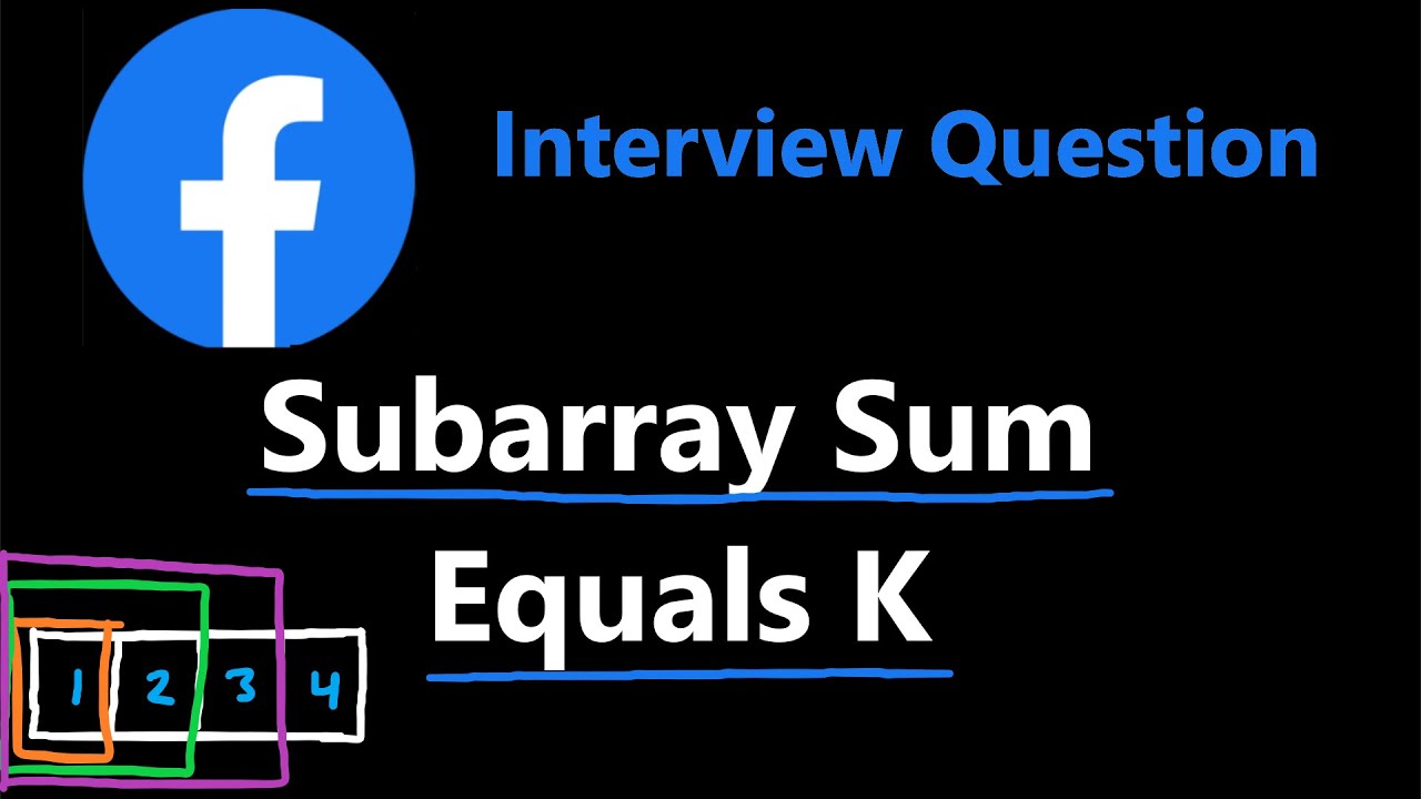 Subarray Sum Equals K - Prefix Sums - Leetcode 560 - Python