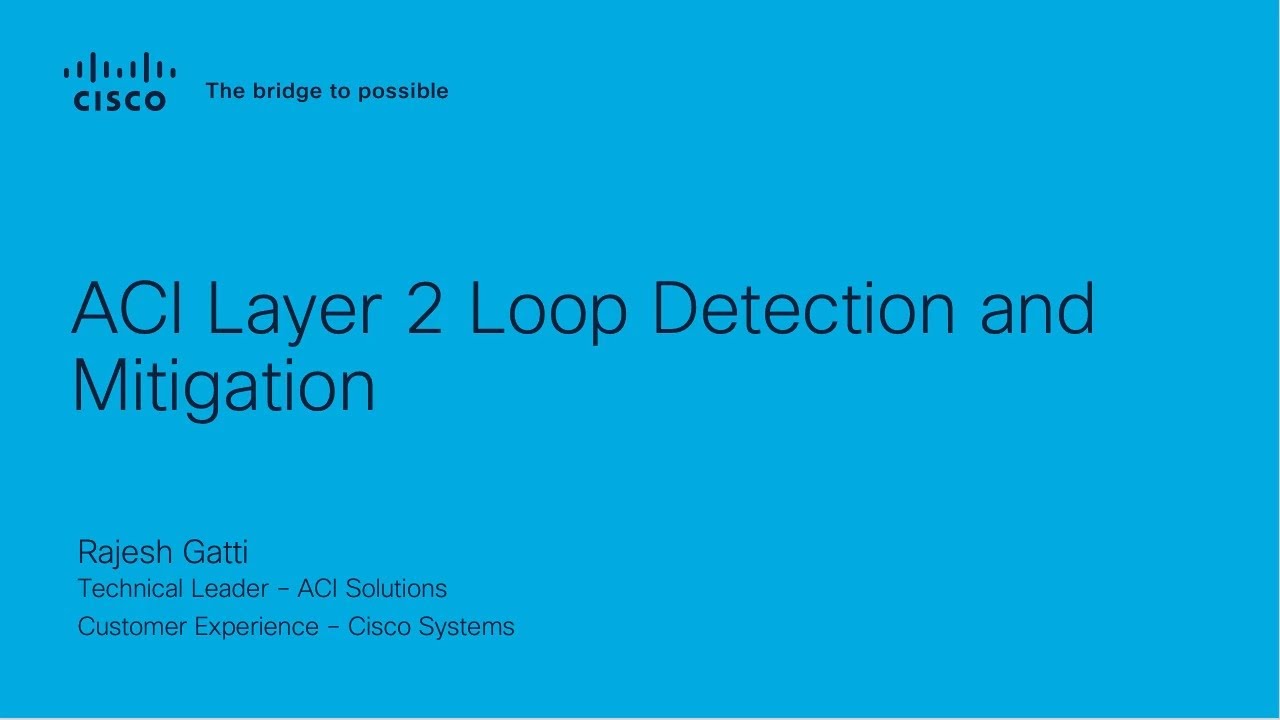 How to Detect and Mitigate Layer 2 Loops in ACI | Cisco Network Management