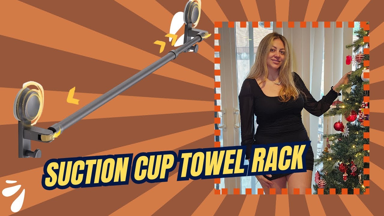 No Drill Suction Cup Towel Bar Adjustable Wall Rack