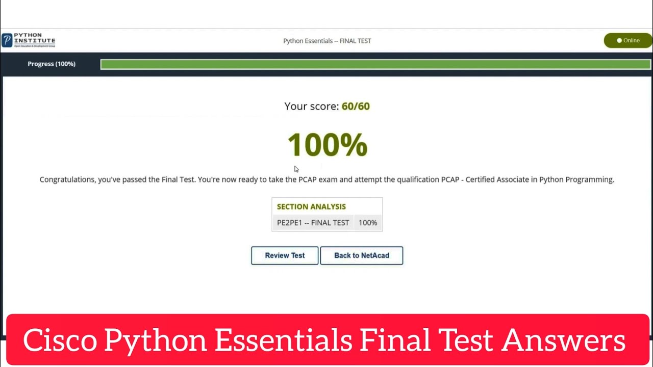 Cisco Python Essentials Final Test Answers|| Python Essentials - Final Test Answers #python #cisco