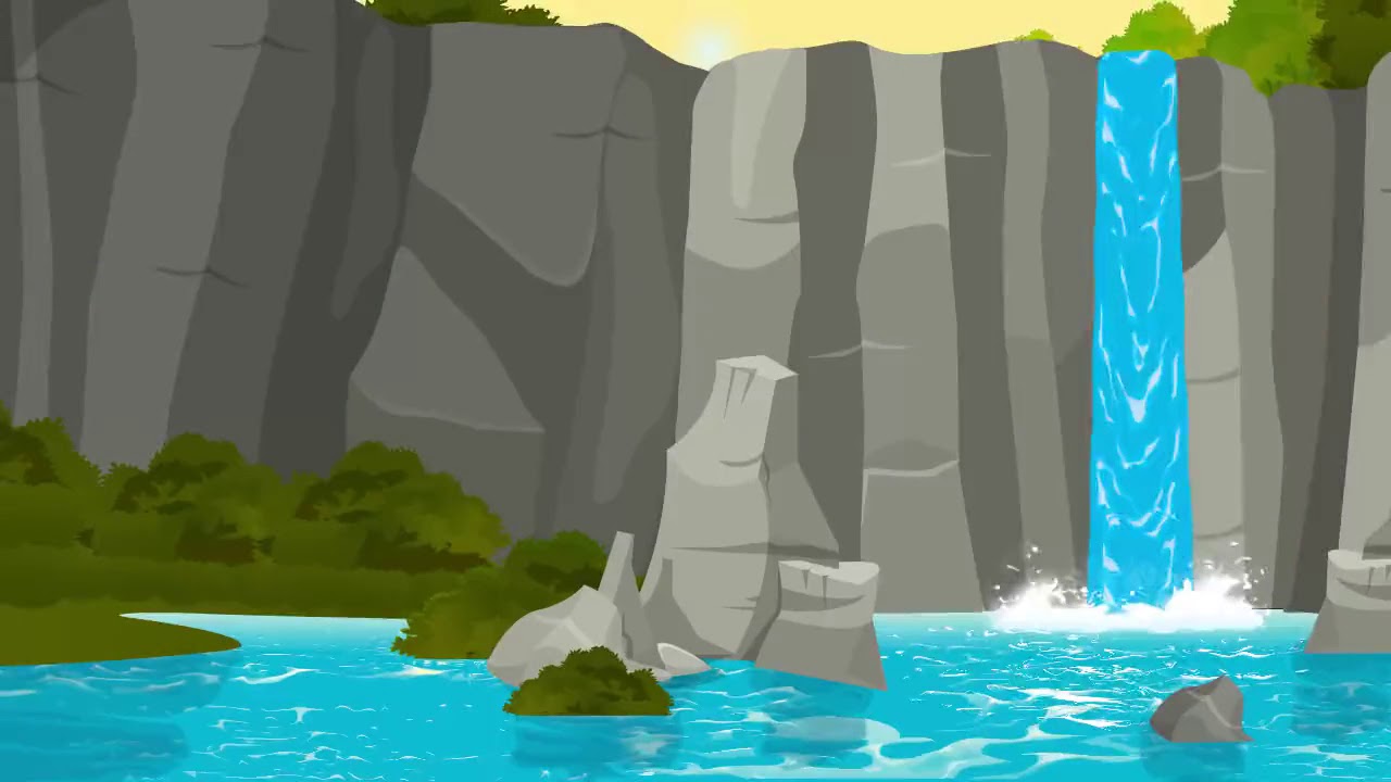 Background video animation of waterfall