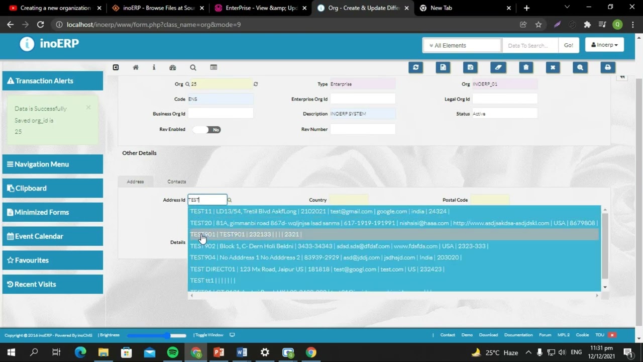 INOERP System - Tutorial