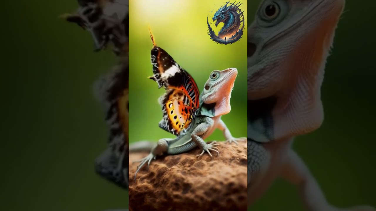 Lizard + Butterfly? Check Out the Incredible Hybrid Created by AI! 🦎🦋#HybridCreatures #Curiosities